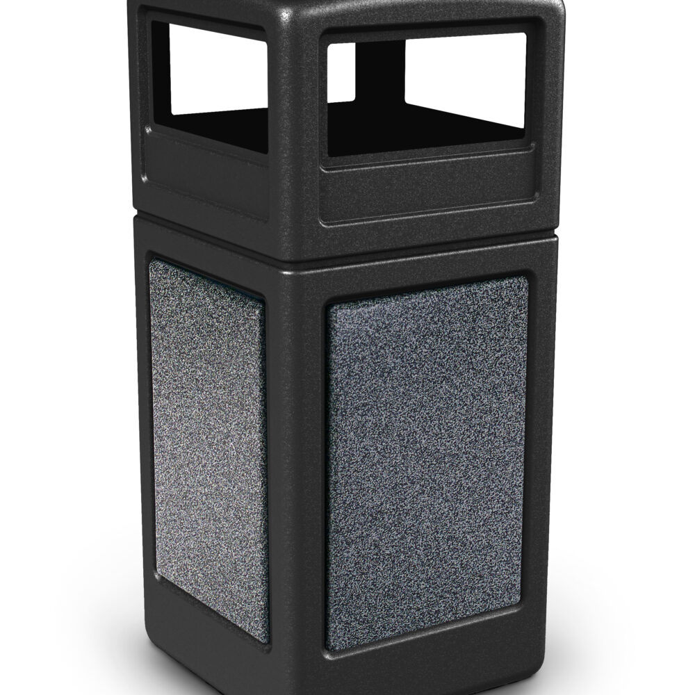 Waste Container with Dome Lid - StoneTec Panel
