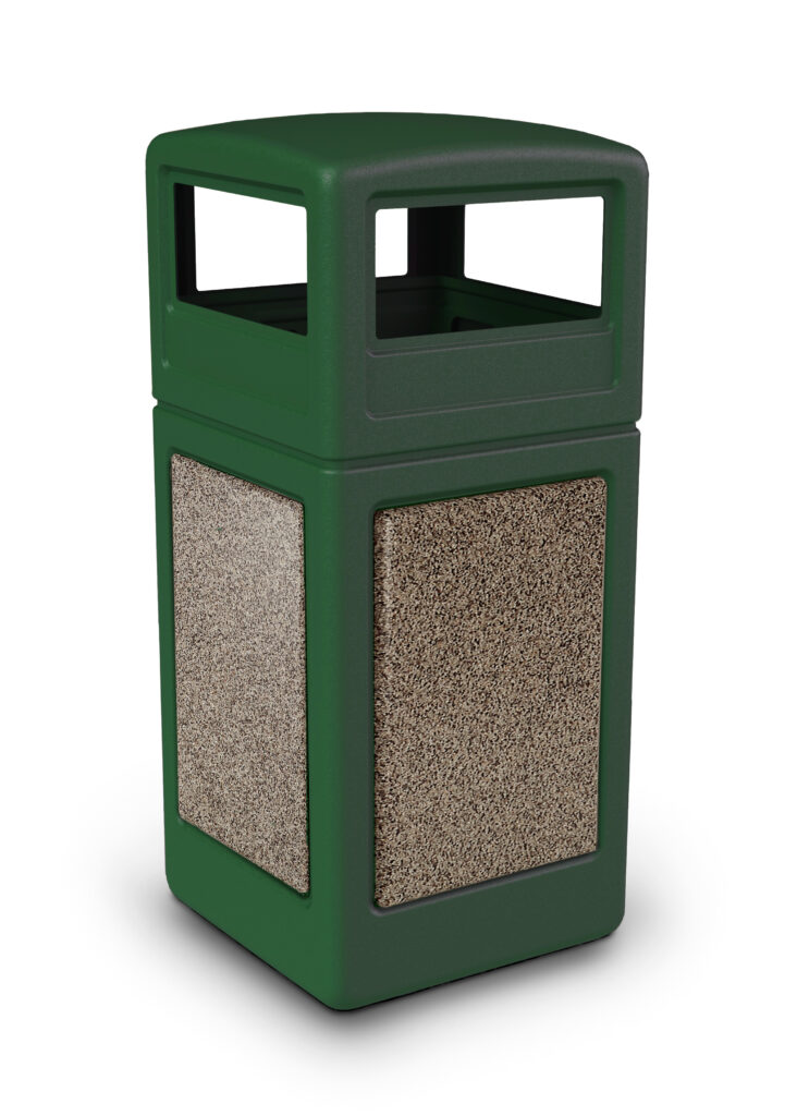 Waste Container with Dome Lid - StoneTec Panel