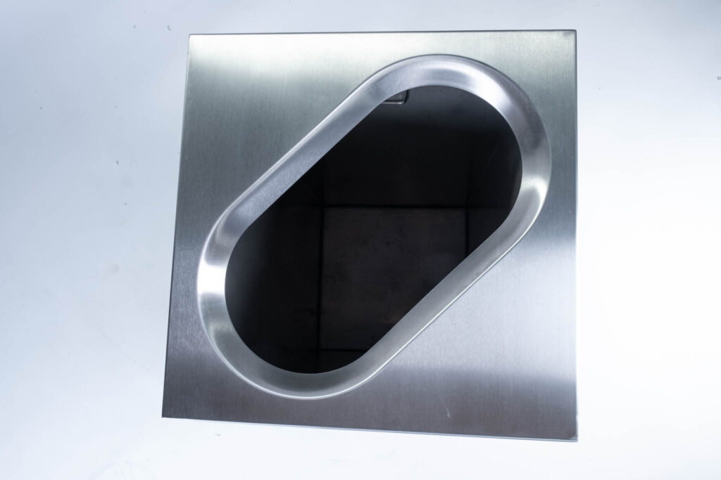 Open-Top Waste Container in Stainless Steel